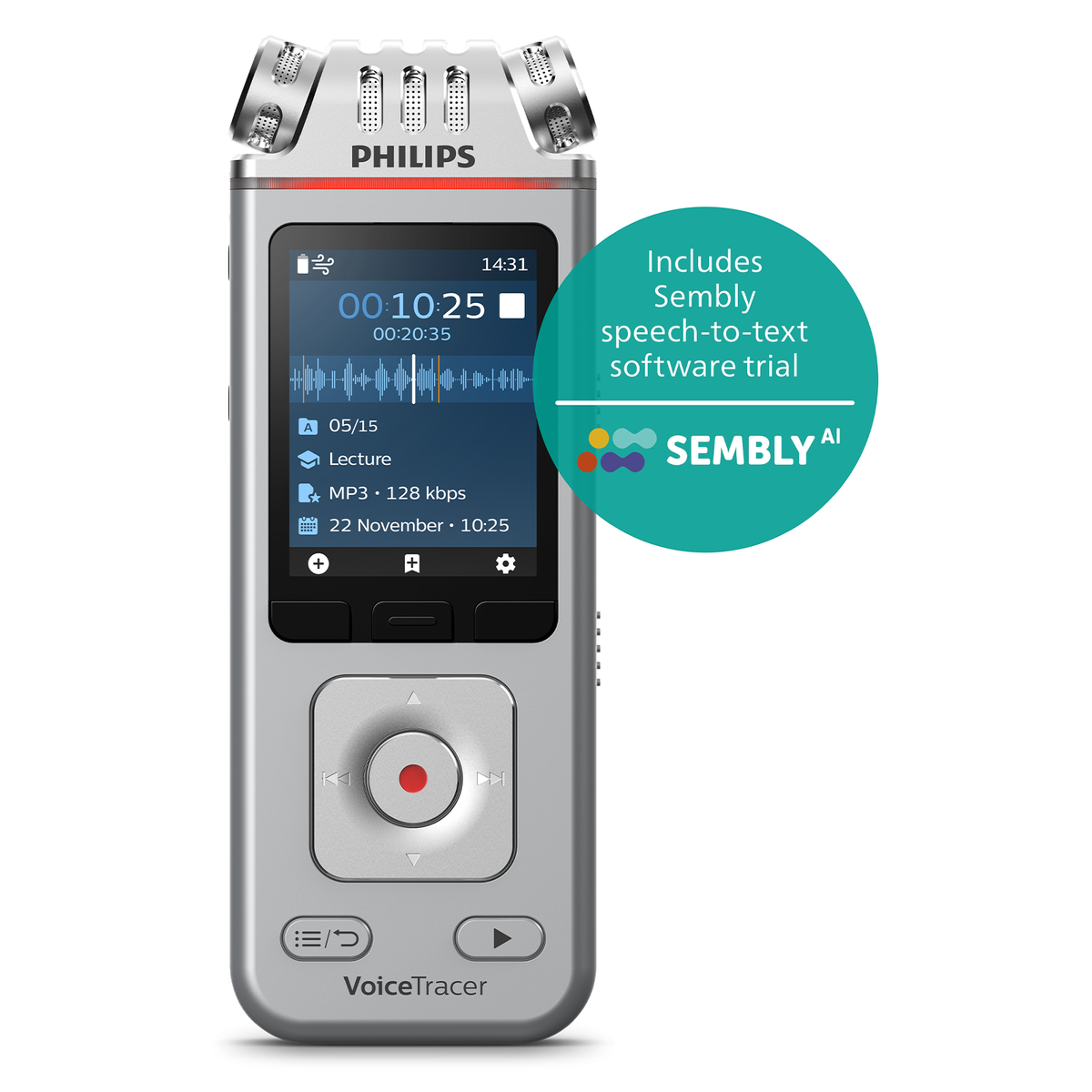Philips DVT4115 VoiceTracer Lecture Recorder | SpeechProducts.co.uk ...