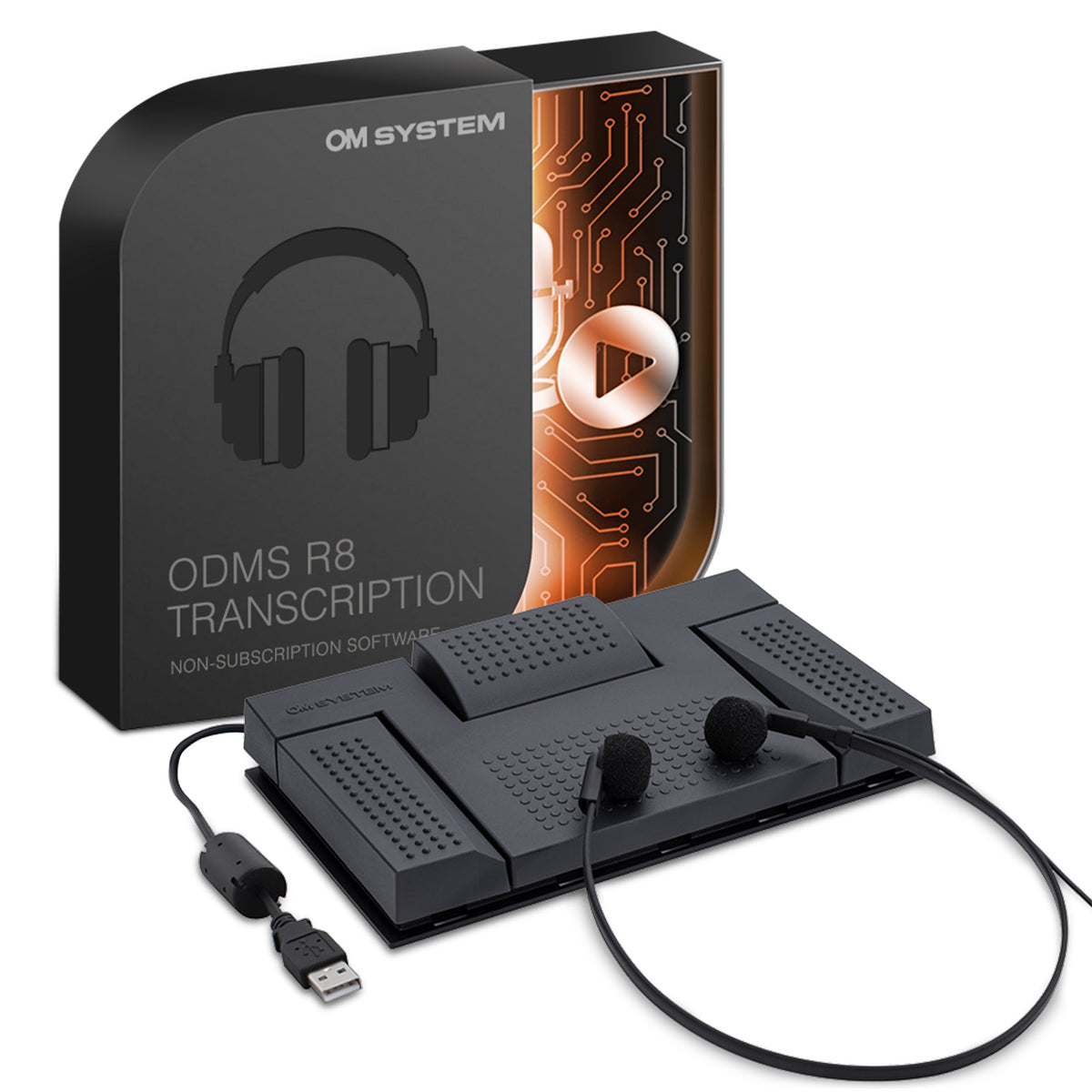 OM SYSTEM AS-2700 Digital Transcription Kit with ODMS R8 Software ...
