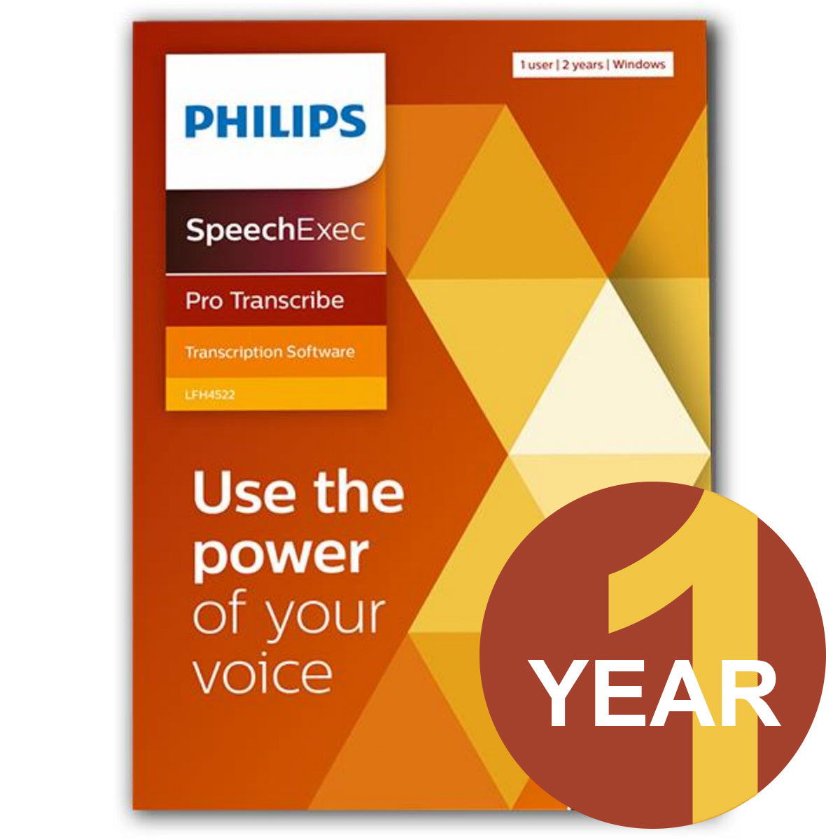 Philips LFH4511/00 SpeechExec Pro Transcribe V11/V12 Software - 1 Year ...