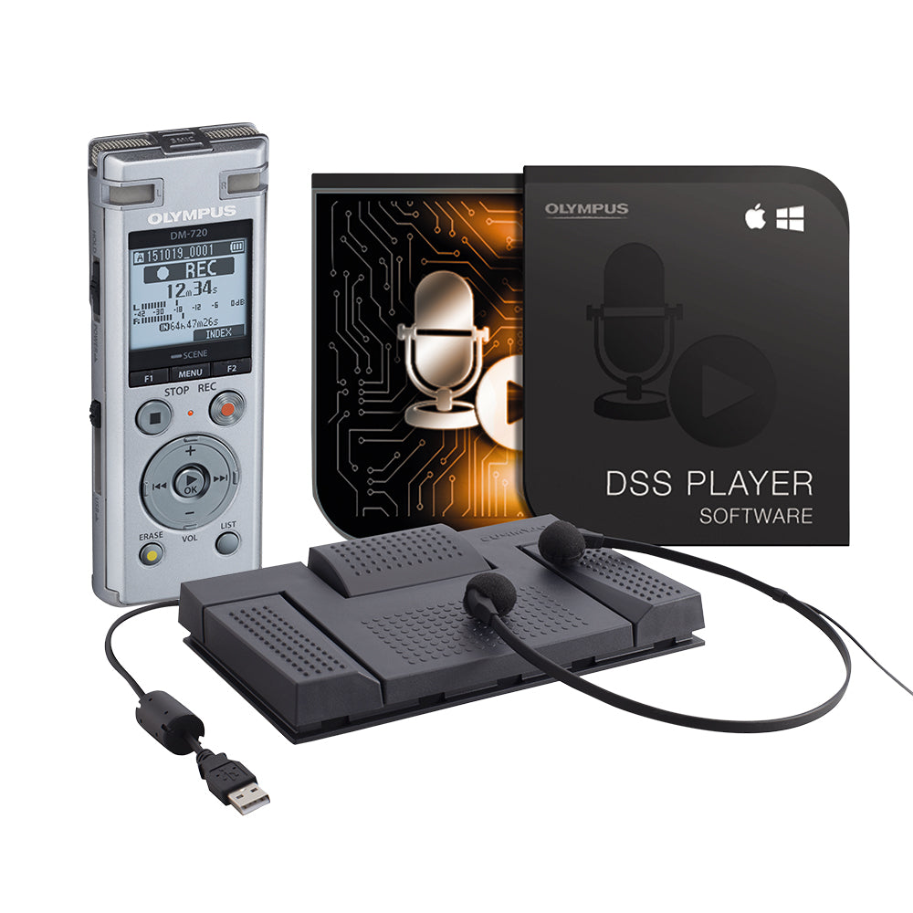 Olympus DM-720 Voice Recorder with Olympus AS-2400 Transcription Kit ...